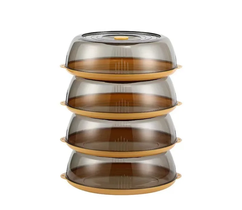 Multilayer Stackable Dust Proof Plate Food Cover Round Dish Cover Clear ...