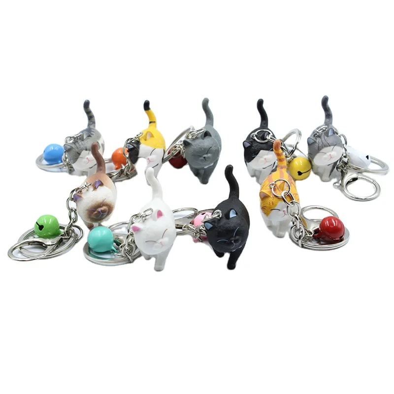 Wholesale Cute Cat Figure Pendant,Pvc 3d Cat Animal Keychain,9pcs/set ...