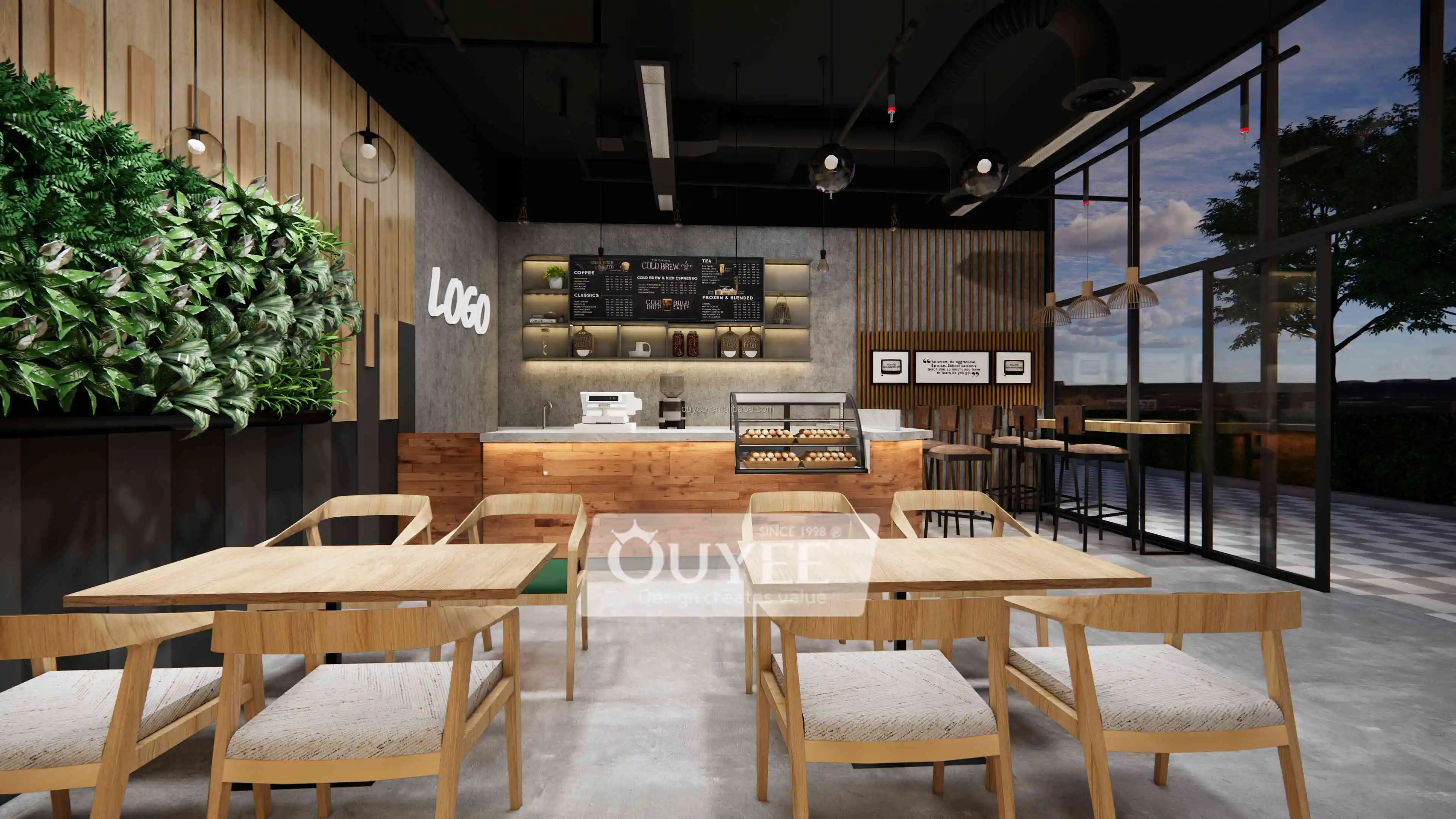Custom Modern Commercial Cafe Interior Design And Luxury Coffee Shop ...