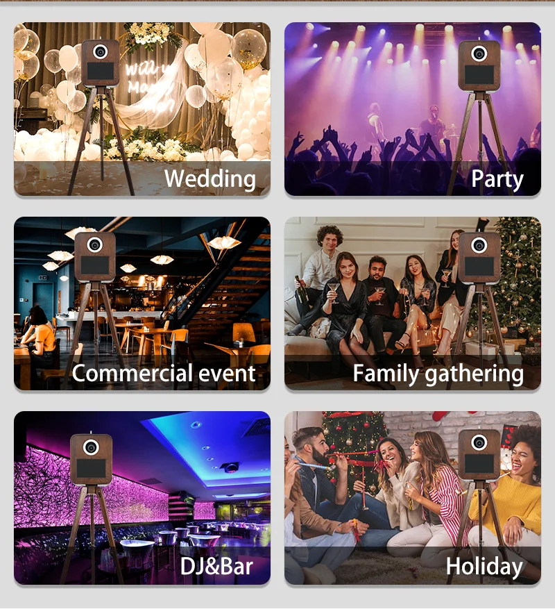 Vintage Red Oak Wood Photobooth Machine for Events