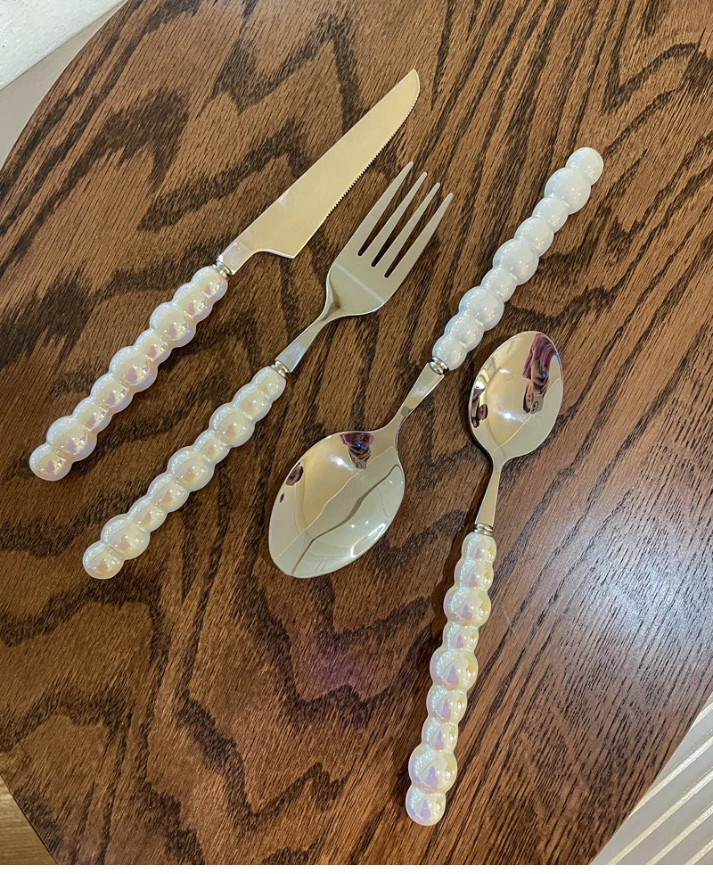 Korean Style Stainless Steel Flatware Set for Weddings