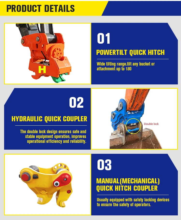 HOMIE Hydraulic Quick Coupler Excavator Hydraulic Quick Hitch for 9-16 ...