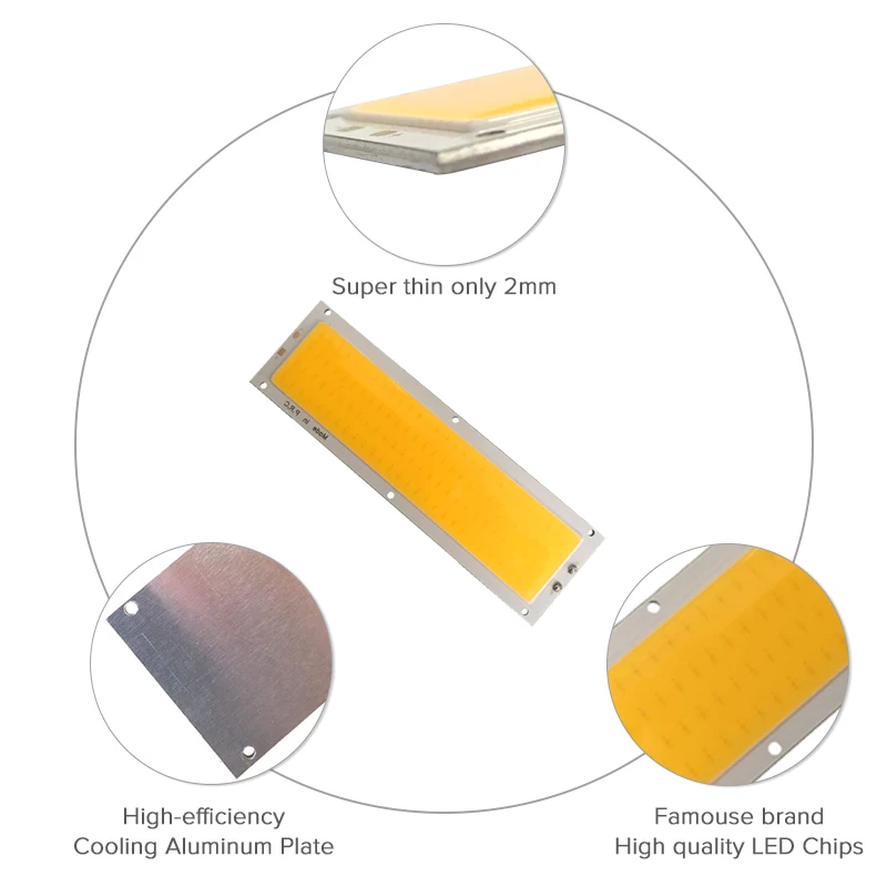 High Efficiency 130lm/w 12v Cob Led Chip Lights 18w 28w 120*36mm Warm ...