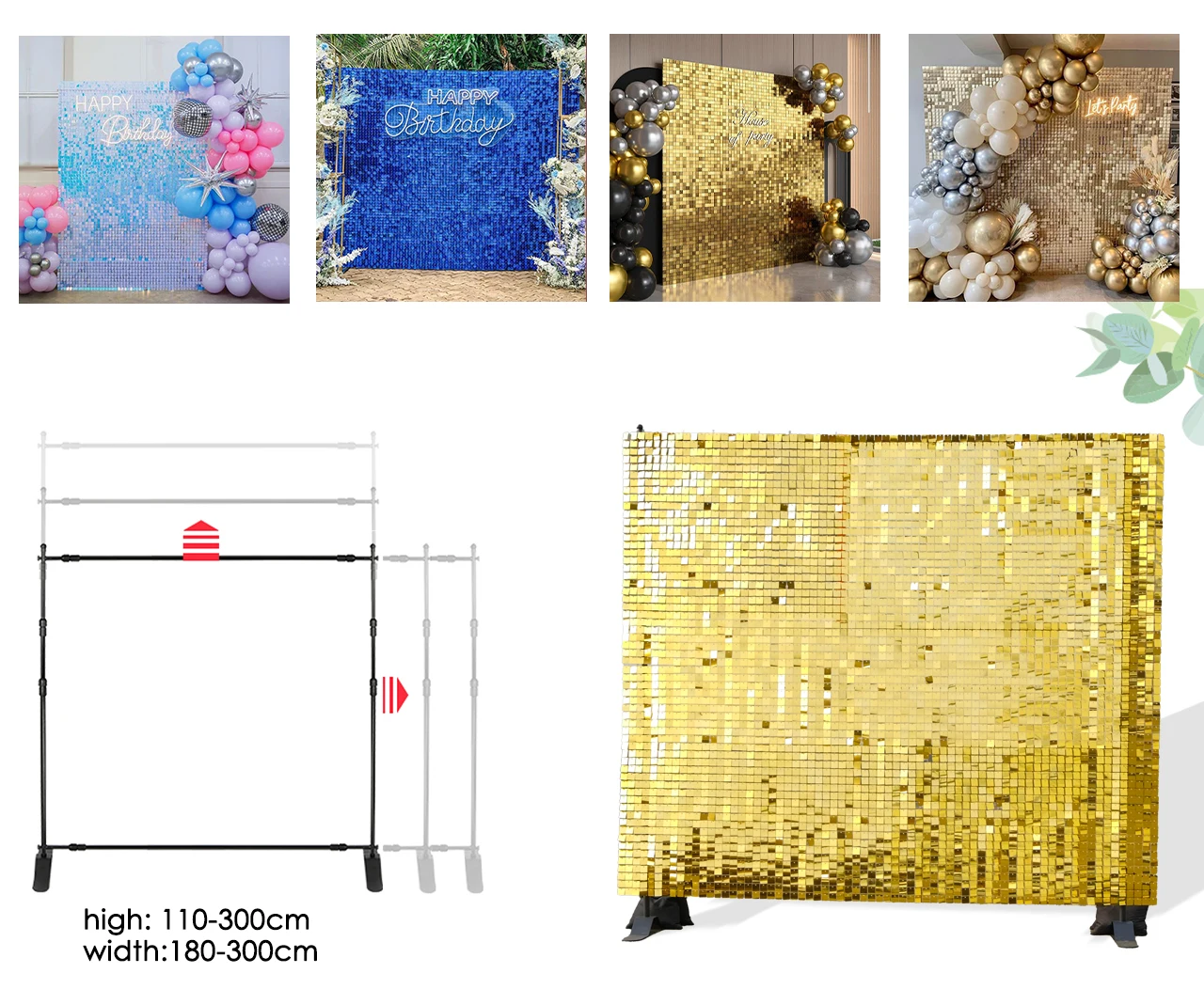 WOWORK Factory Wholesale Mirror Iridescent Backdrop Mermaid Sequin ...