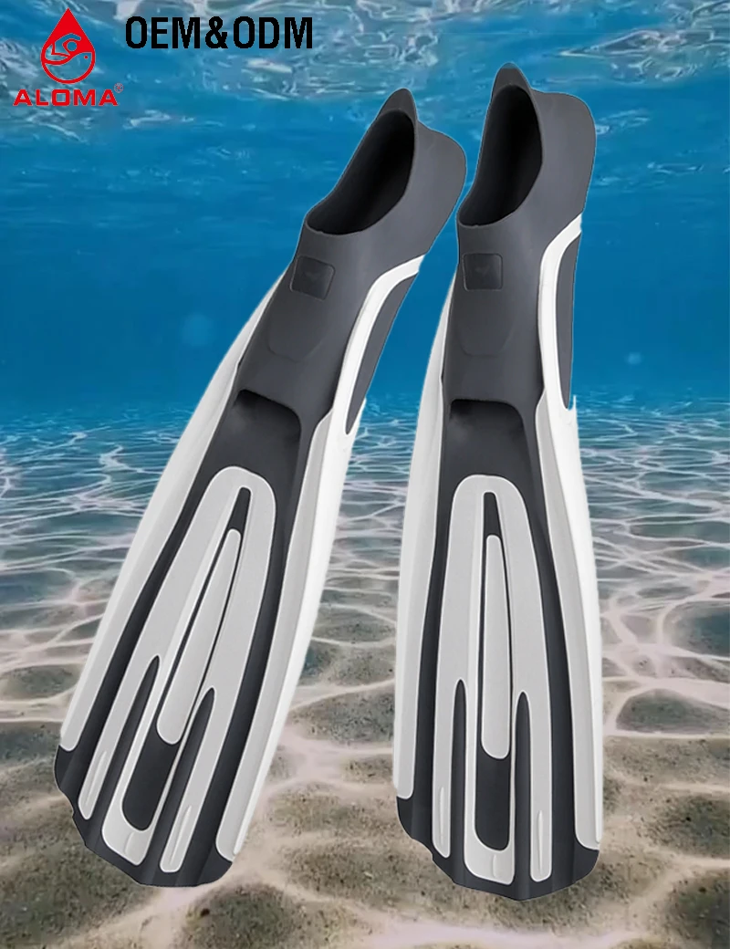 Custom Dual hardness design swim flipper snorkeling Diving Fins long ...
