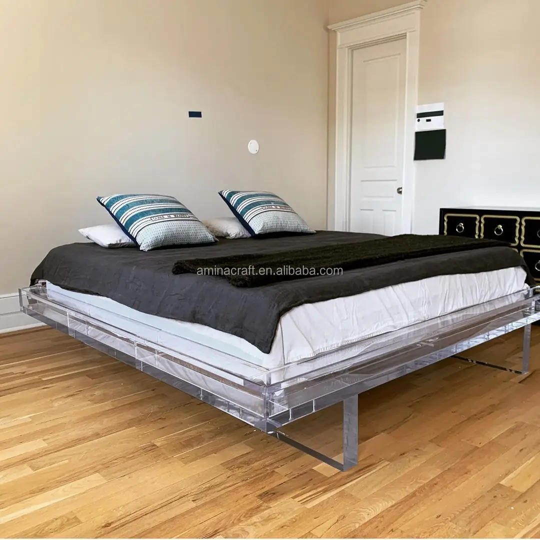 Amina Craft Clear Lucite Transparent Acrylic Bed Frame Modern Design ...