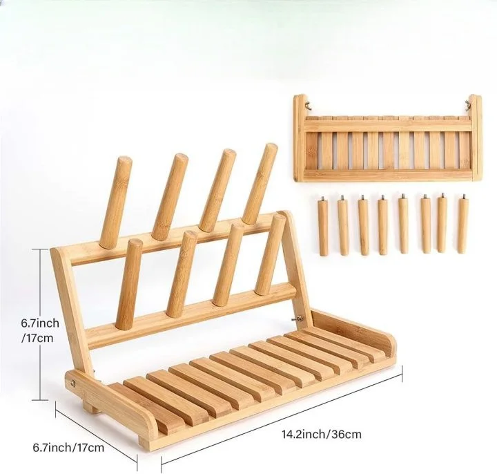 100% Bamboo Wooden Healthy Cups & Bottles Drying Rack Baby Feeding ...
