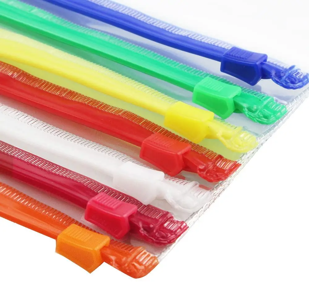 Blue Clear Plastic Slider Zip Lock Bags PVC Files Holder for A4 Paper ...