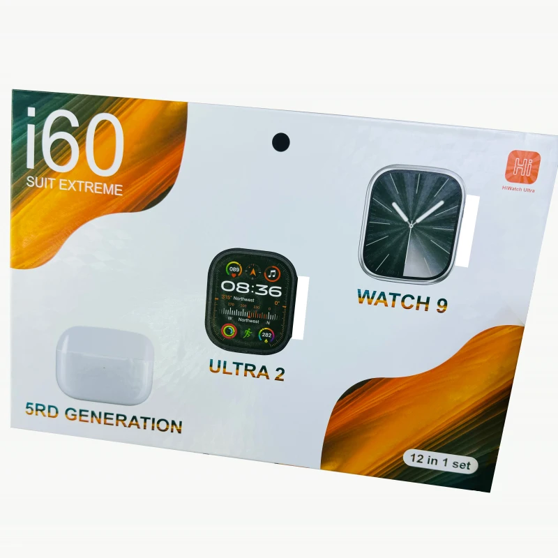 I60 Smartwatch Earphones Suit Watch 9 Ultra 2 Smart Bracelet Heart Rate ...