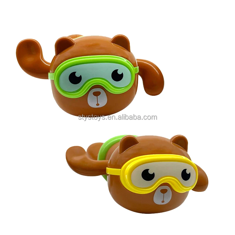 Cute Shower Toys Bear Bathroom Swimming Wind Up Bath Toys Bathtub ...