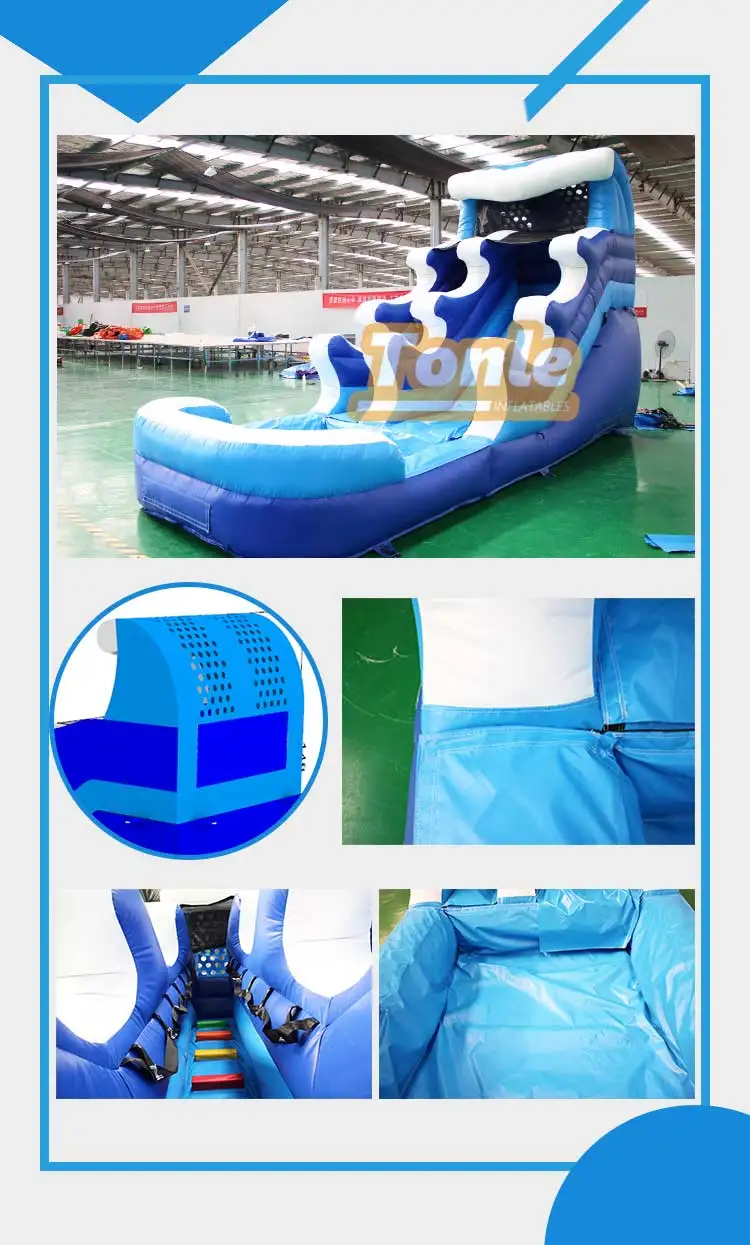 Blue Wave Water Slide Inflatable Slide With Pool For Sale - Buy Blue ...