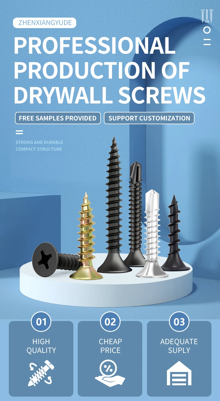 Sharp Point Fine Thread Bugle Head 1 1/4 Black Phosphated Self Tapping ...