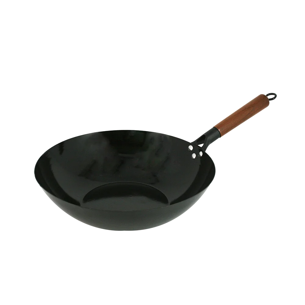 Cast Iron Enamel Wok - 32cm Fry Pan for Healthy Cooking