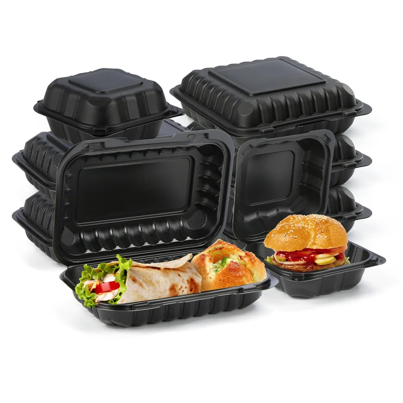 8x8" 3-compartment Eco-friendly Clamshell To Go Box Mineral Filler ...
