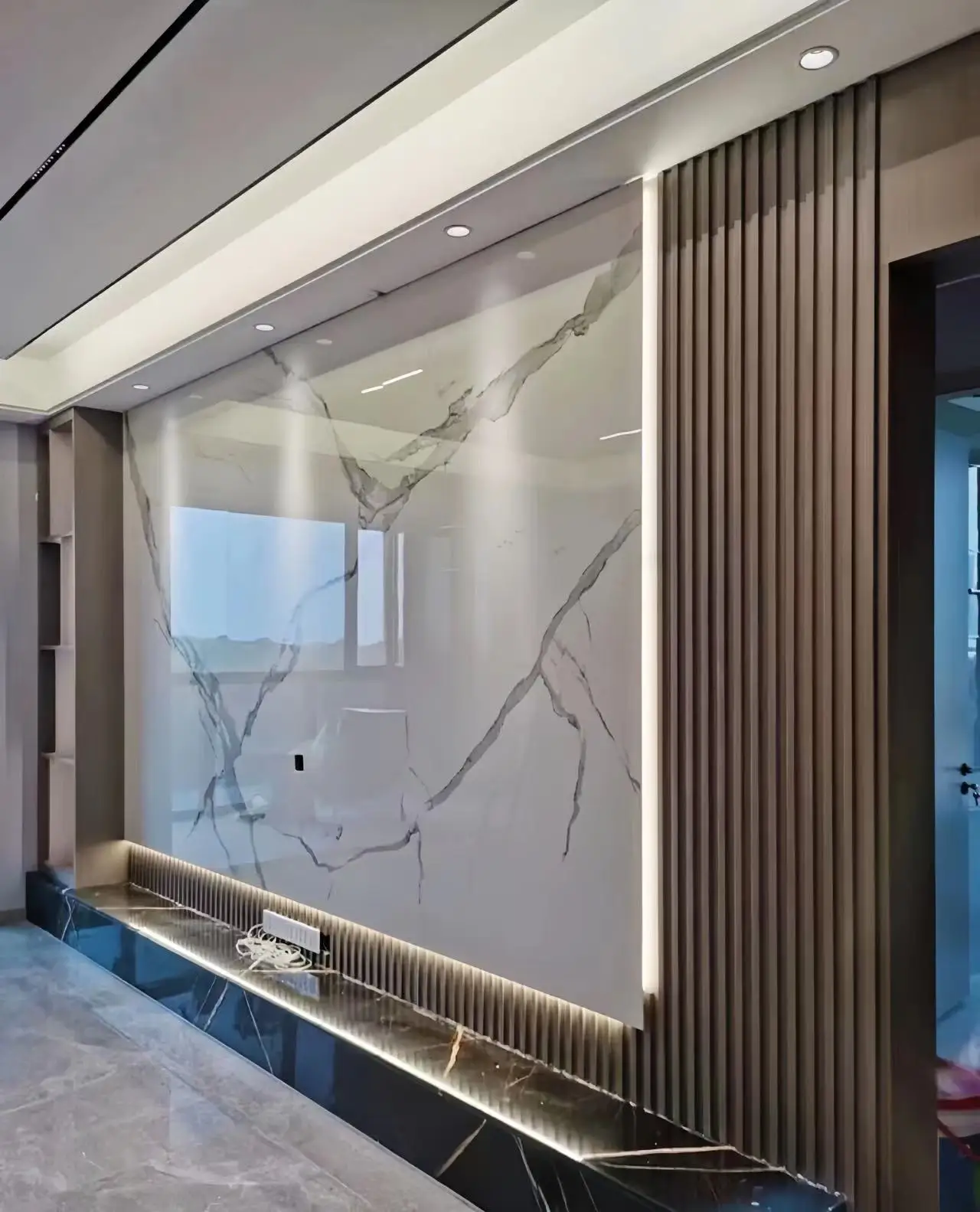 3D Interior Wooden Fluted WPC UV Decor Wall Panel