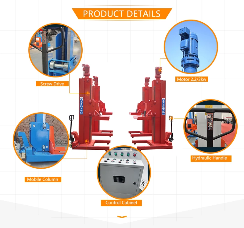 Mobile 4 Post Truck Lift Electrical Mechanical Portable Bus Lifter ...