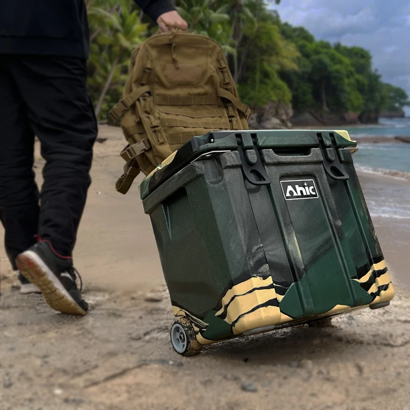 New Design Leakproof Waterproof Wheeled Cooler Box With Adjustable Pull ...