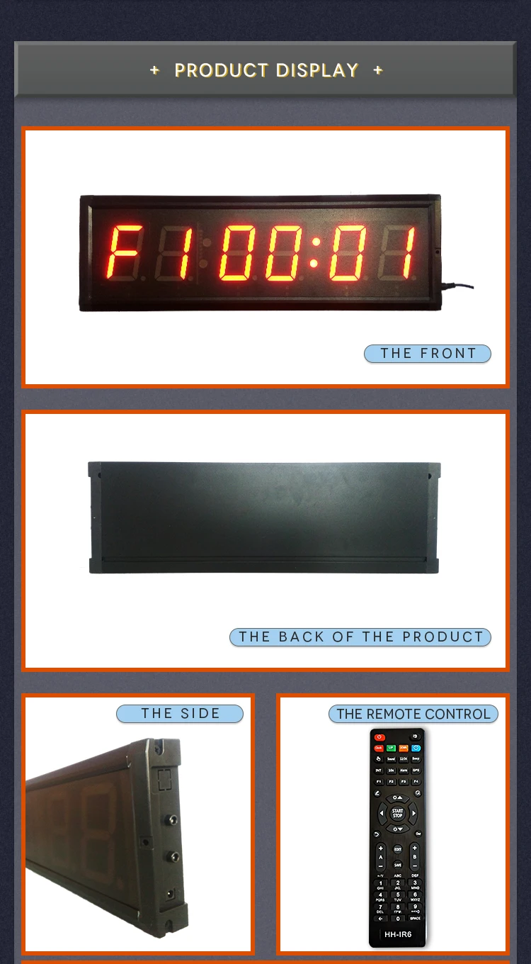 Fitness Center Large Screen 6-bit 3-inch Sports Led Countdown Clock Gym ...