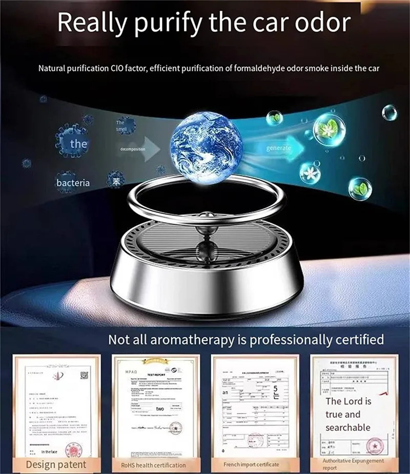 Hovering Planet Car Air Freshener Solar Energy Air Purifier For Car ...