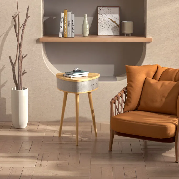 Modern Black Wooden Sofa Smart Coffee Table with bluetooth Speaker ...