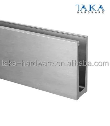 Floor Mounted Aluminum Base Shoe Glass Railing for Decking