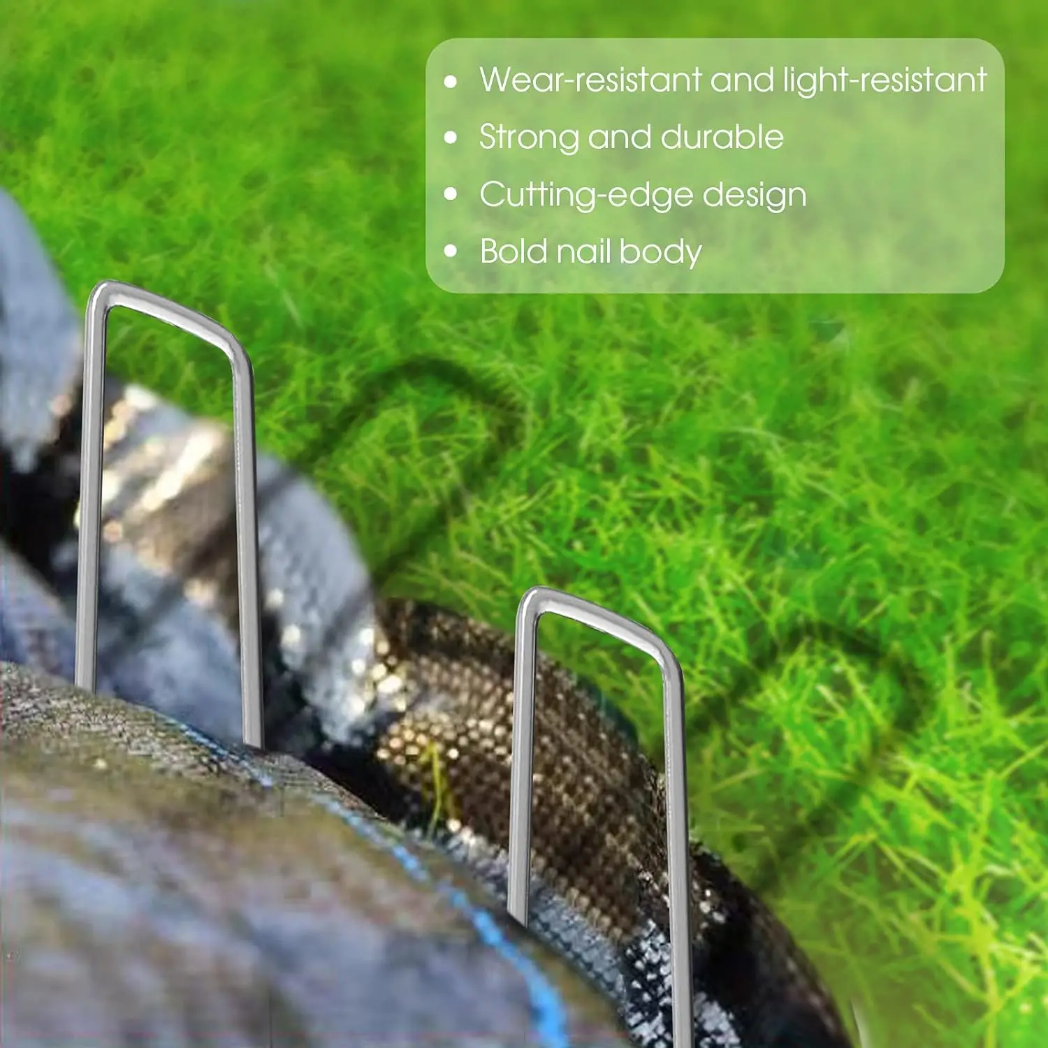 Durable U Shaped Pins Artificial Grass Lawn Turf Nail Flat Point Green ...