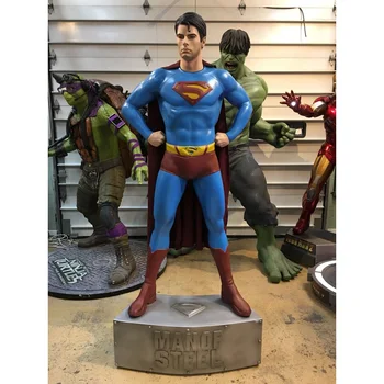 Garden Life Size Resin Superman Statue Outdoor Fiberglass Super Hero ...