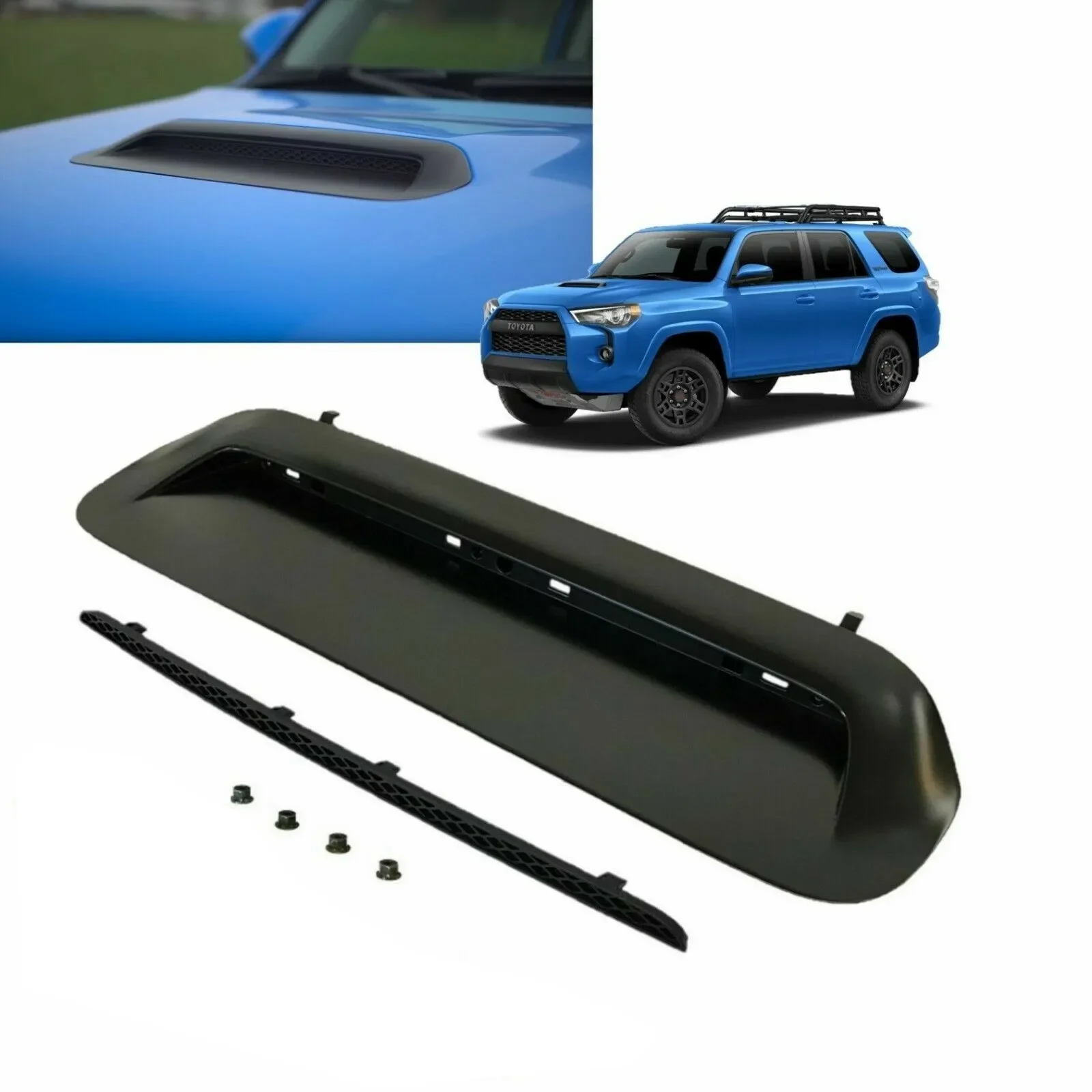 Auto Parts Upgrade Replacement Car Hood Matte Black Scoop Bulge Kit For ...
