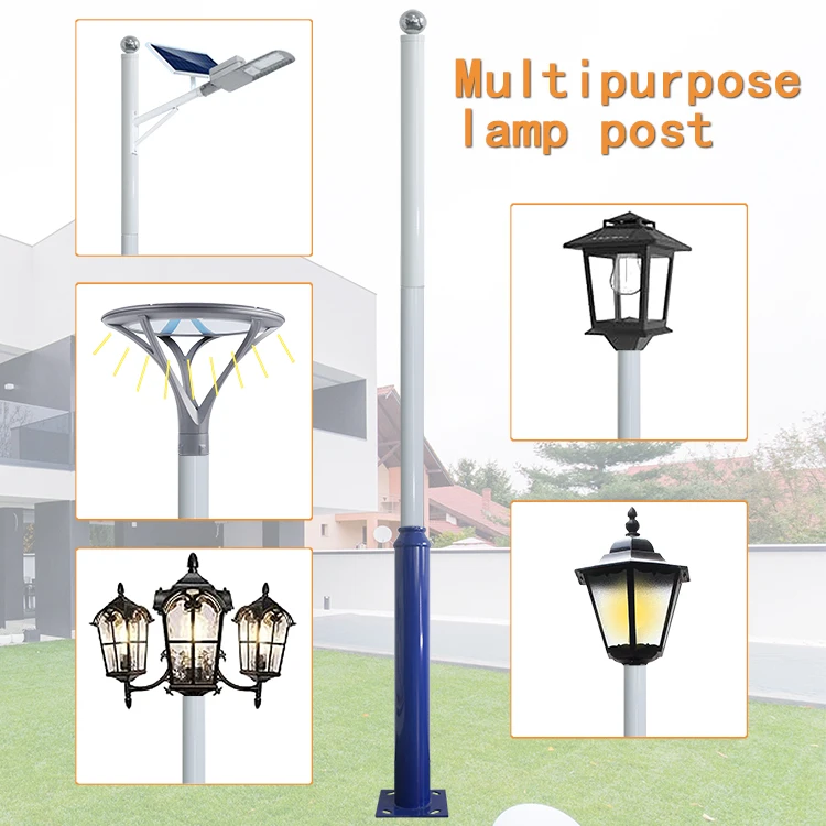 Galvanised 10ft Outdoor Light Pole - Steel Split Body Lamp Post OEM