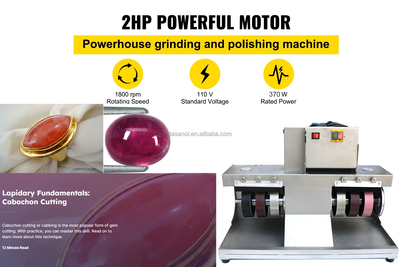 2024 NEW Arrivals 6 Inch Lapidary Machine for Cabochon Polishing