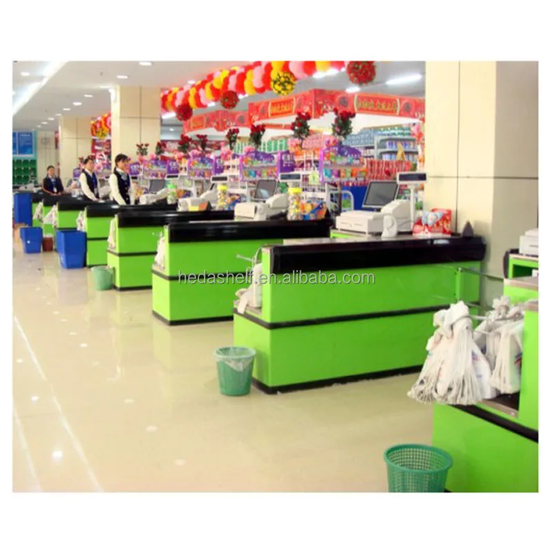 Modern Design Retail Shop Supermarket Wooden Checkout Counters - Buy ...