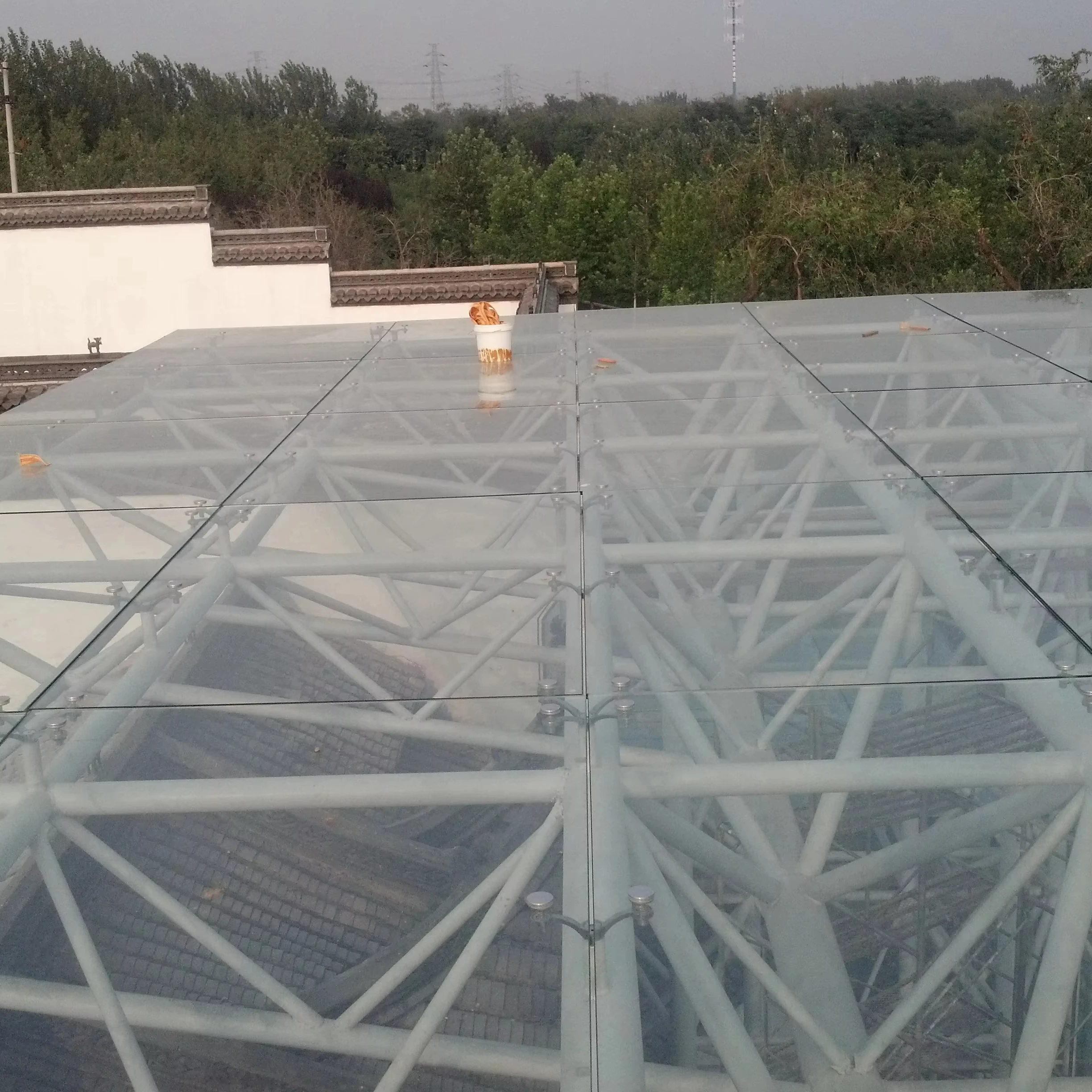 Modern Design Steel Structural Pipe Truss Roofing Glass Curtain Wall ...