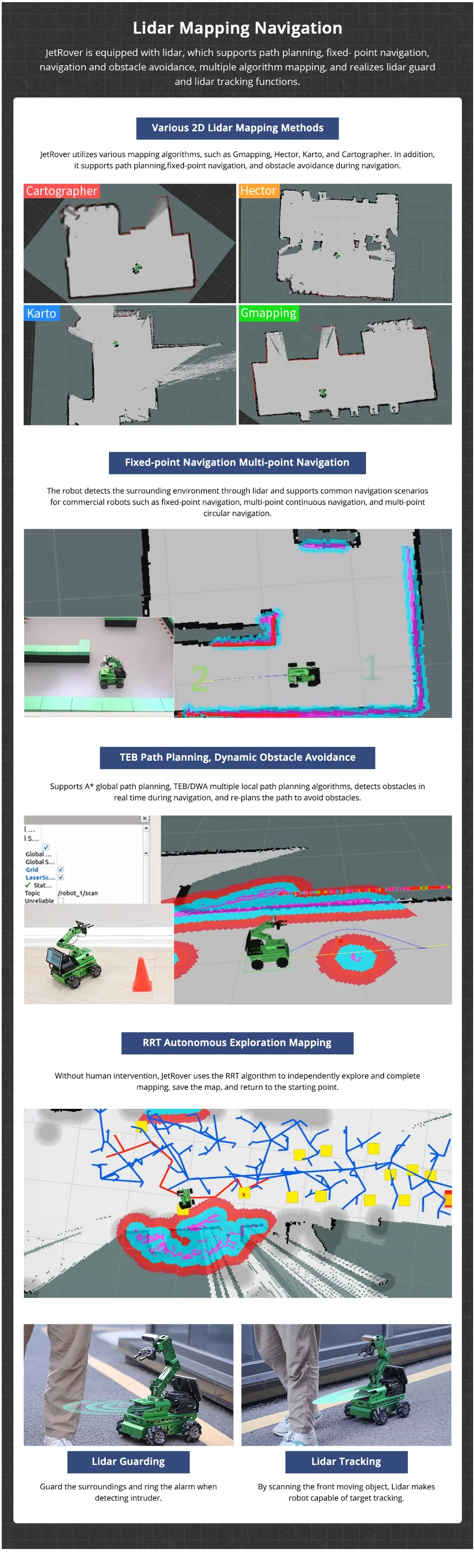 Jetson Nano Lidar Ros Robot Jetrover Mecanum Ackerman Track Slam