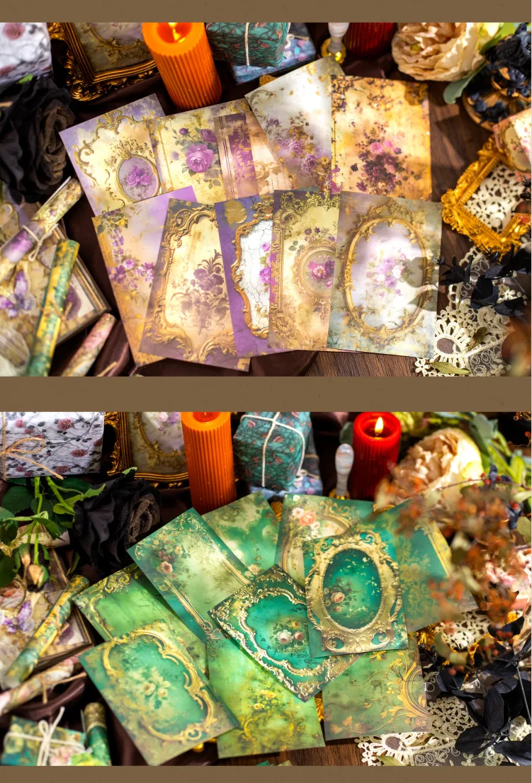 30 Pieces/pack Material Paper Rococo Palace Wall Series European Retro ...