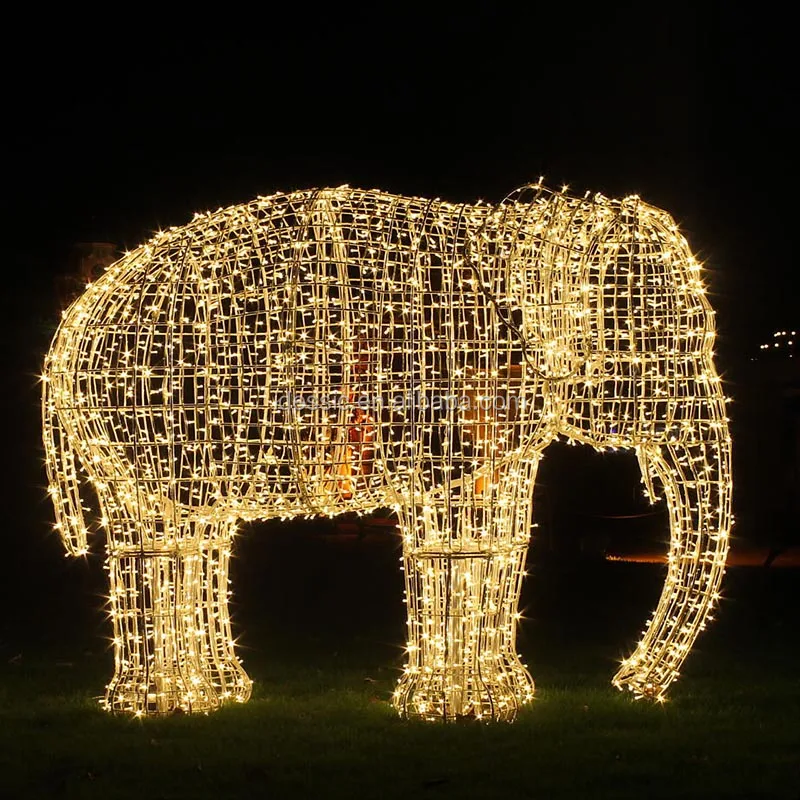 Outdoor 3d Illuminated Led Lighted Kangaroo Decoration Animal Sculpture ...