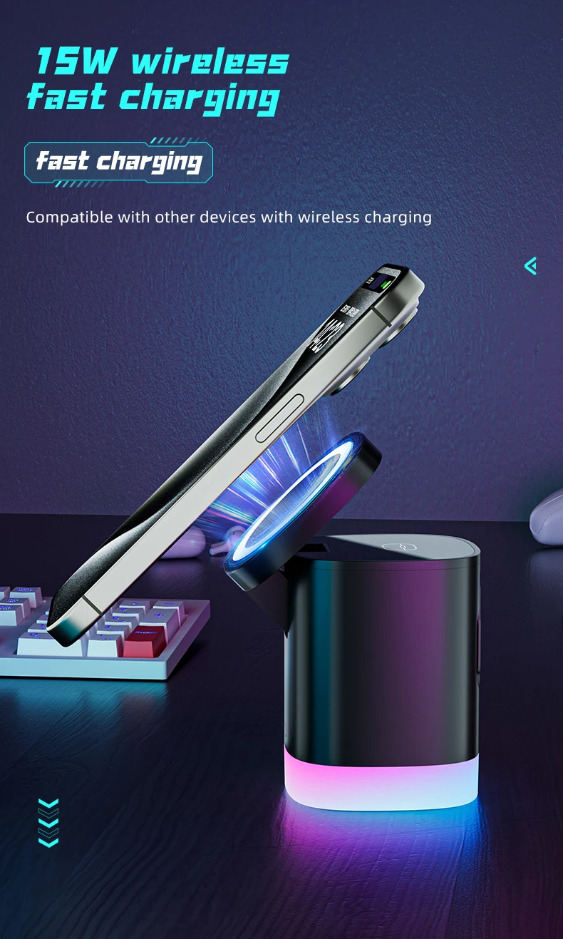 2023 Intelligent Control Multi-function 3 In 1 Wireless Charging Phone ...