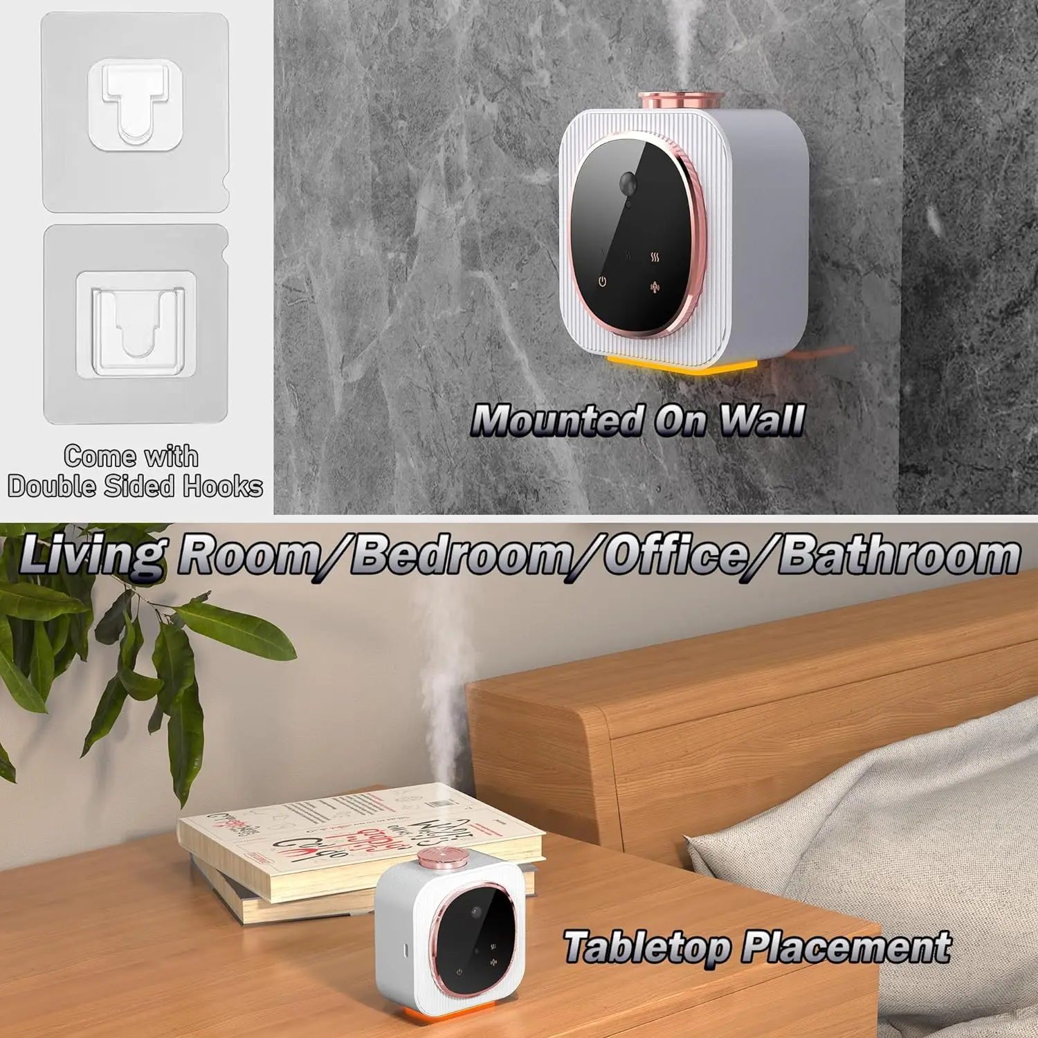 Wall Mounted Smart Aroma Diffuser - Battery Powered, Waterless Nano ...