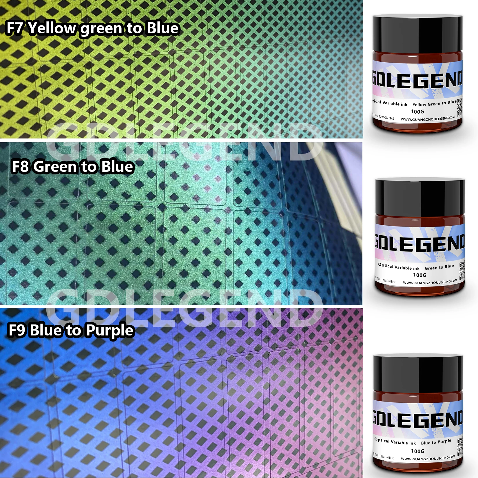GDLEGEND Security Ink - Green to Gray Color Changing Ink