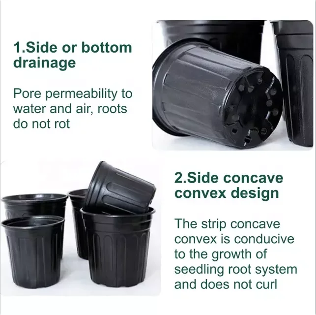 Plastic Gallon Supplier Pp Hdpe Black Plant Planter One Gallon Pot ...