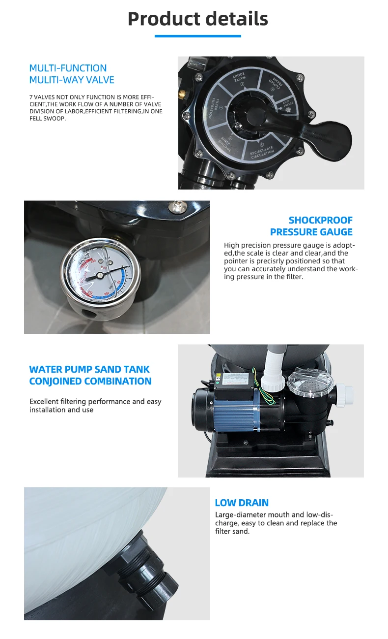 PIKES Fiberglass Pool Sand Filter - Efficient Water Filtration