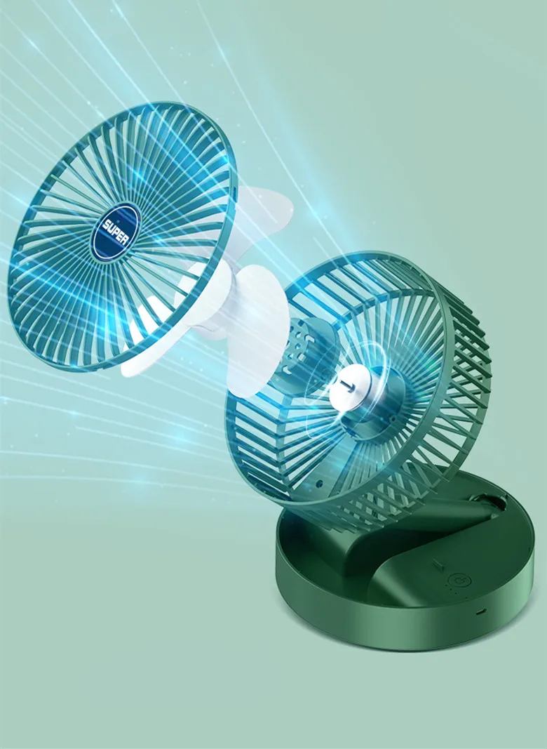 Portable Usb Telescopic Folding Fan Collapsible Rechargeable Floor Fan ...