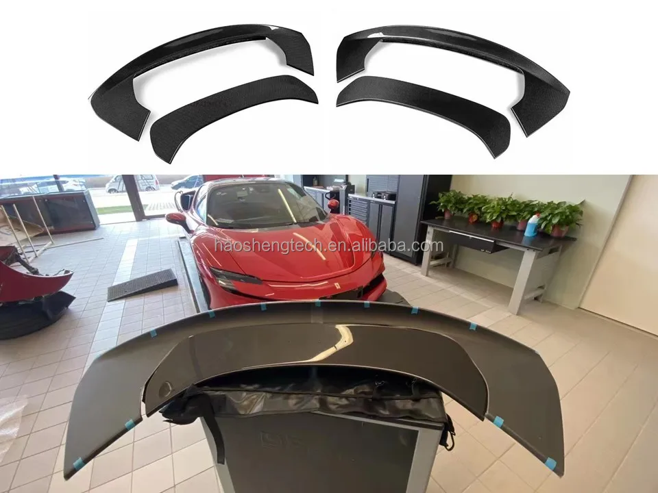 Ferrari Sf90 Oem Style Dry Carbon Fiber Body Kit Rear Spoiler Trunk ...