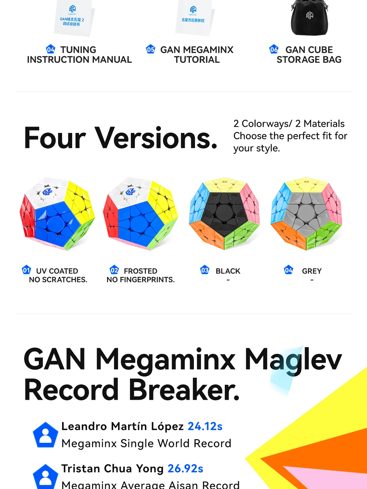 GAN Megaminx V2 Maglev UV Octahedron Magnetic Levitation Magic Speed Cube