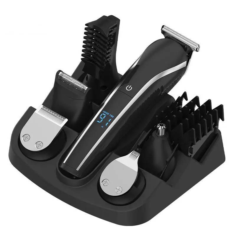 Professional Hair Clipper Barber Cordless Full Set Automatic Electric ...