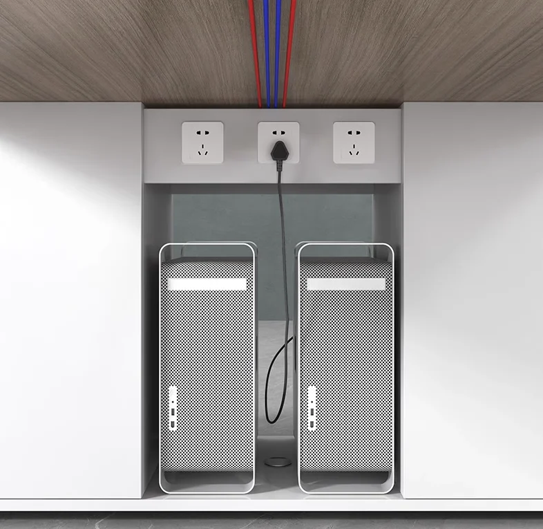 2 Seaters Staff Room Work Desk Furniture Modern Steel Frame Wood ...