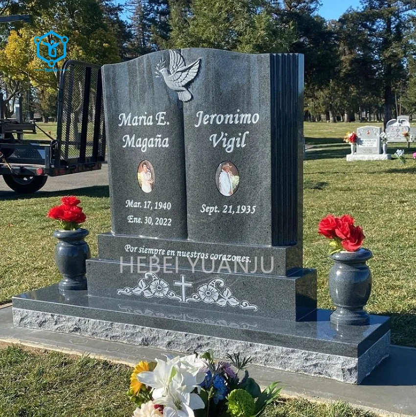 Gravestone Granite Gravestone With Carved Flowers - Buy Granite ...