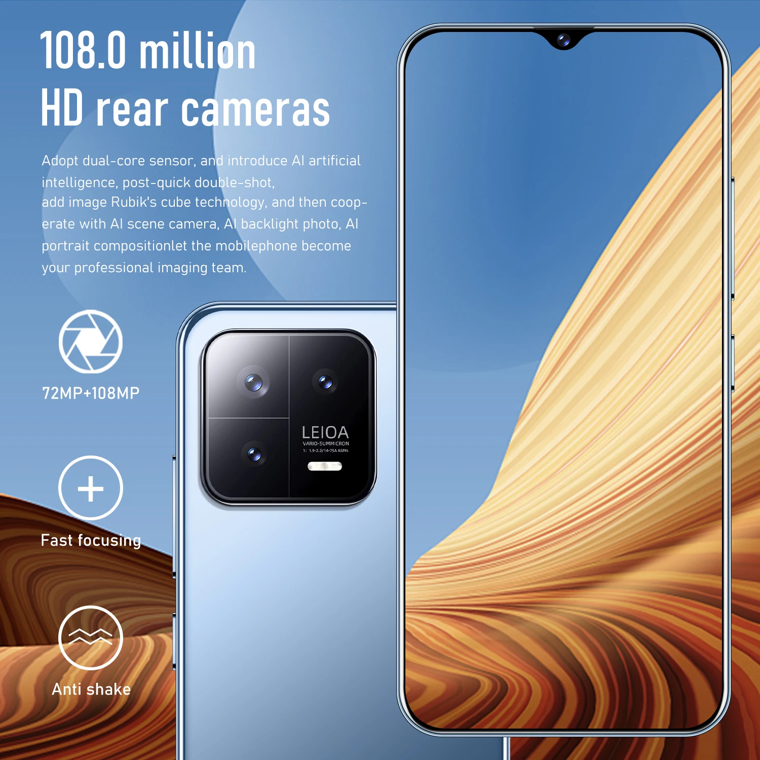 2023 M13 Pro Smart Phone - 5G, 108MP Camera, 7.2" Display