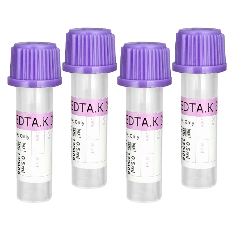 Micro K2 K3 Edta Tubes Micro Medical Blood Sample Collection Capillary Tubes With Purple Screw ...