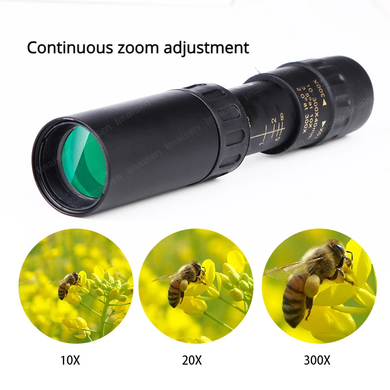 10-300x40 Zoom Monocular High Power Dual Focus Prism Compact Monocular ...
