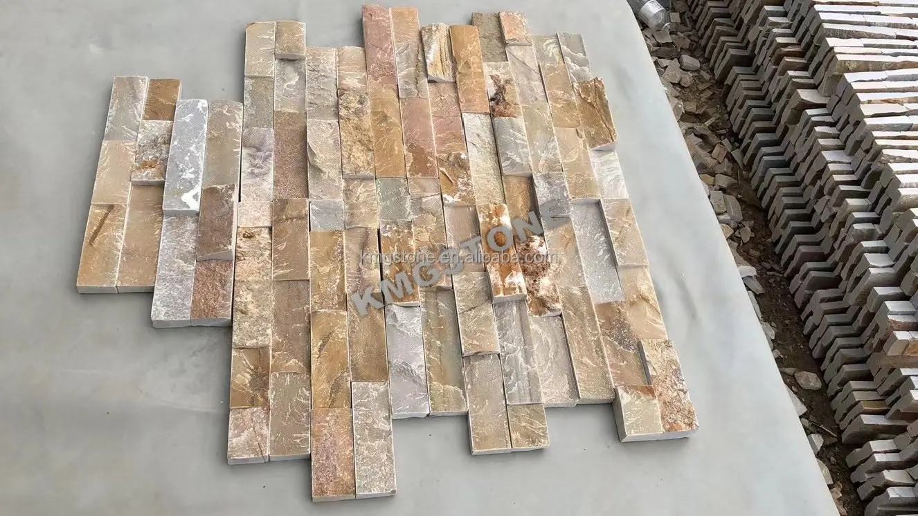 Natural Slate Stone Wall Panel Cladding Sand Culture Stone Veneer For ...